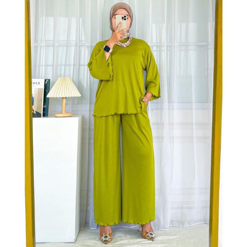 Jual SET KNIT RIB PREMIUM/SETELAN WANITA KNIT/SETCEL WANITA/Loren one ...