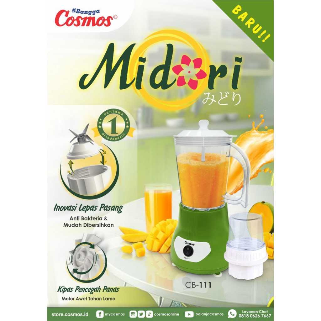 Jual Cosmos CB 111–Blender 1 Liter 2in1 380 Watt Plastik Green + Dry Mill | Shopee Indonesia