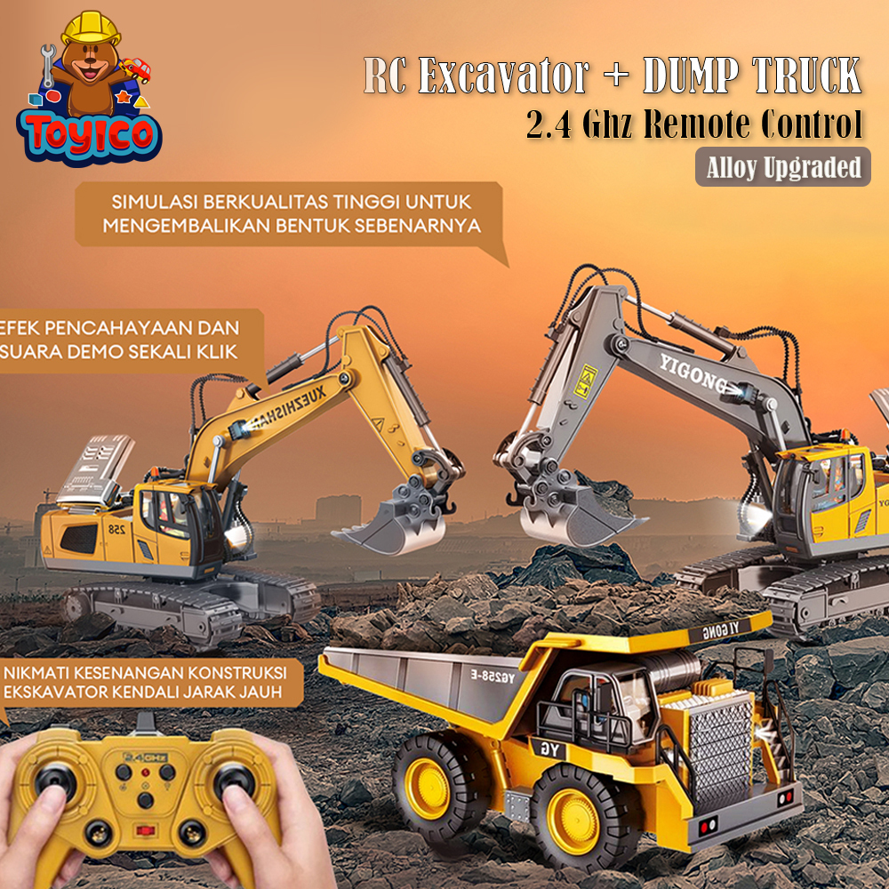 Jual [Toyico] 2.4Ghz Excavator Remote Control 14 Channel RC Beko ...