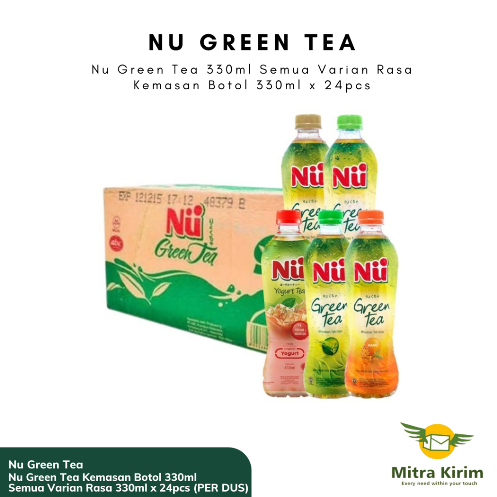 Jual Nu Green Tea 330ml x 24pcs Original/Honey/Less Sugar/Royal Jasmine ...