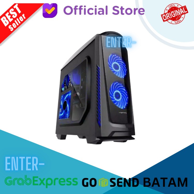 Jual Power Up RAPTOR BLACK STRIKE Gaming Case Mid Tower ATX / m-ATX ...