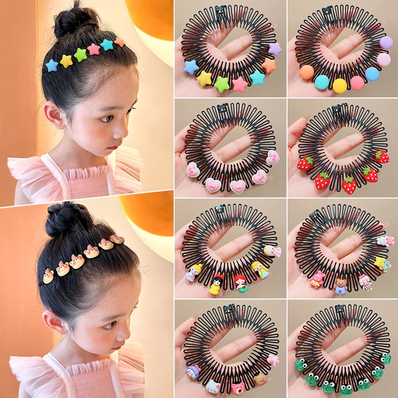 Jual COD ️Bando plastik sisir rambut jepit Simple fleksibel elastis ...