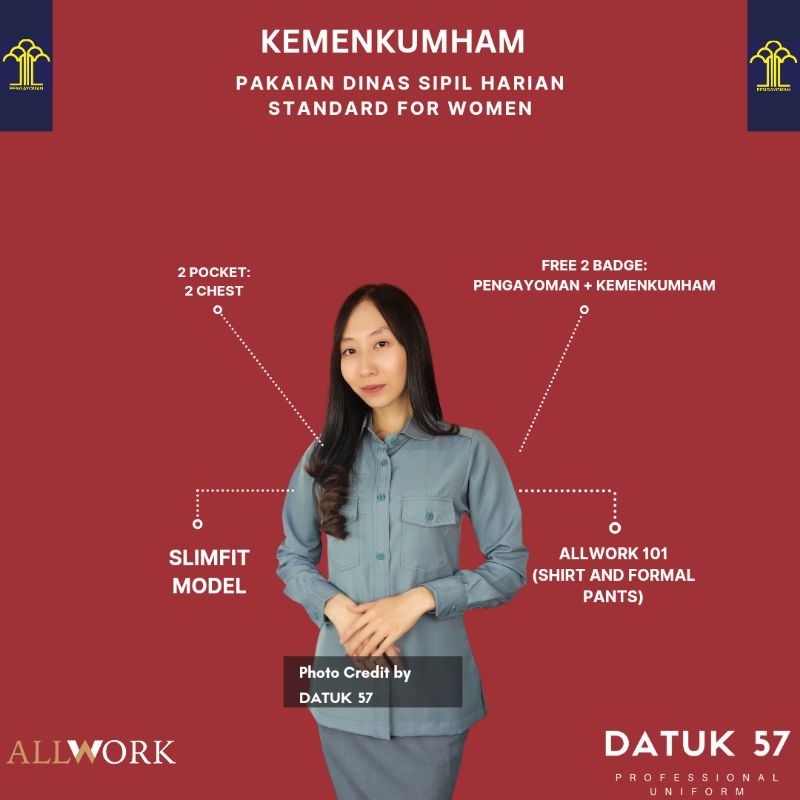Jual AllWork Edition : Seragam Kemeja PD Sipil Harian Kemenkumham Lapas Imigrasi Standard ...