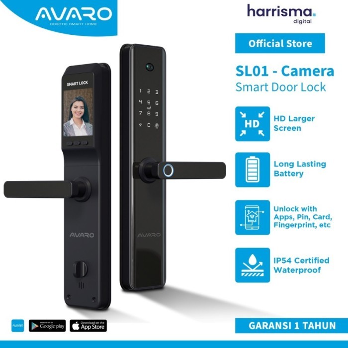 Jual AVARO SL01 Camera Smart Door Lock Kunci Pintu Digital Smart Lock WiFi | Shopee Indonesia