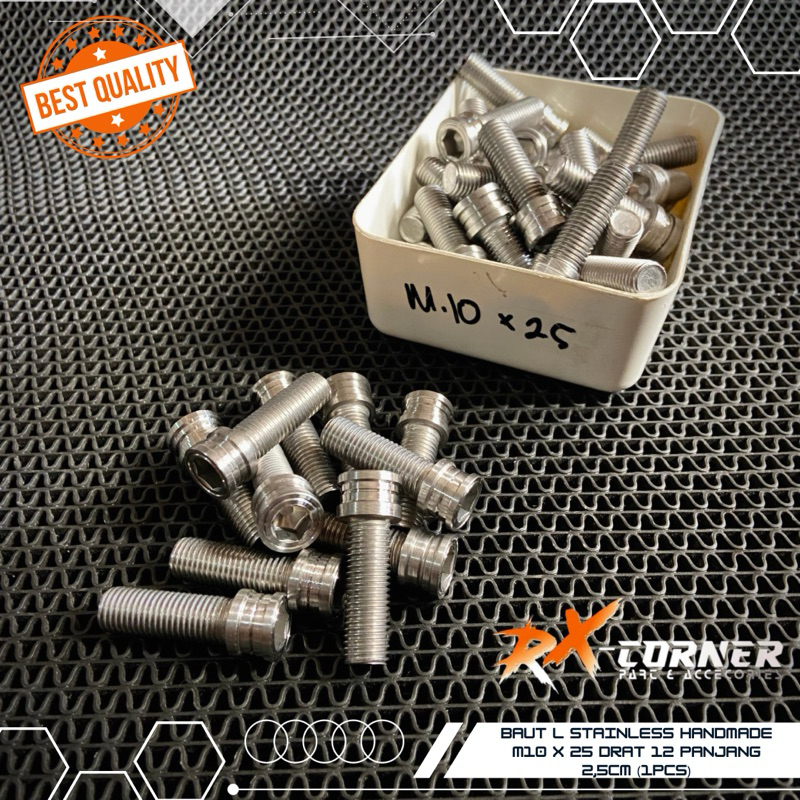 Jual Baut Baud L Custome M10x25 Drat 14 Panjang 2,5cm ( 1pcs ) | Shopee ...