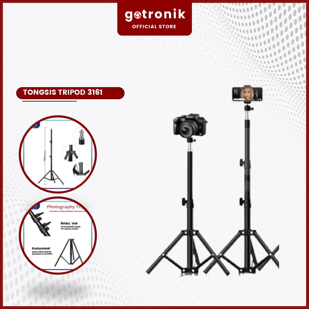 Jual Tripod hp Selfie 3118 Tinggi 1.3 meter tripot stand untuk hp ...