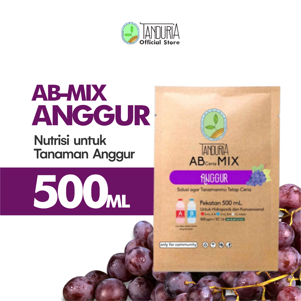Jual TANDURIA - AB MIX ANGGUR Nutrisi SIAP PAKAI HIDROPONIK 500 ML ...
