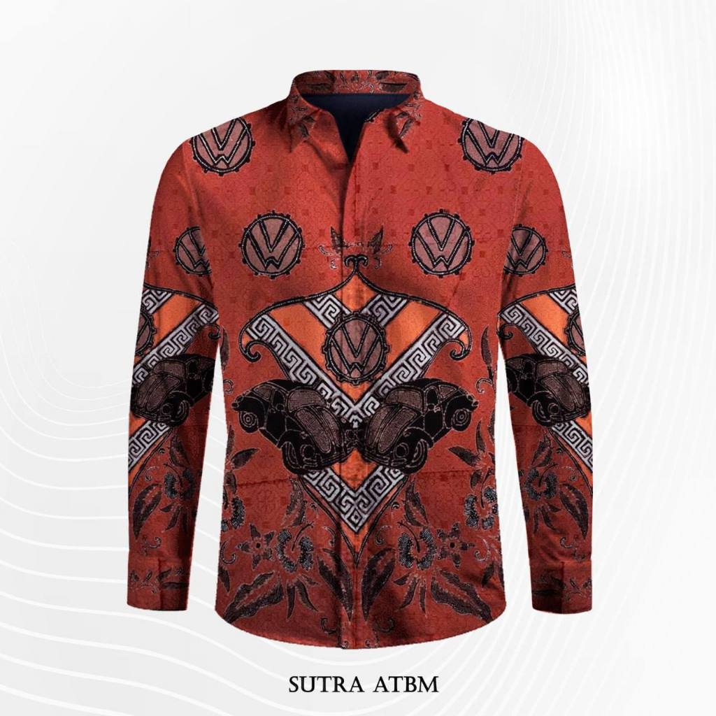 Jual Kemeja pria lengan panjang jumbo batik tulis pola polosan hitam ...