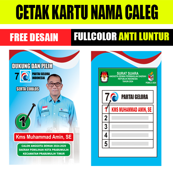Jual KARTU NAMA DAN STIKER CALEG | Shopee Indonesia
