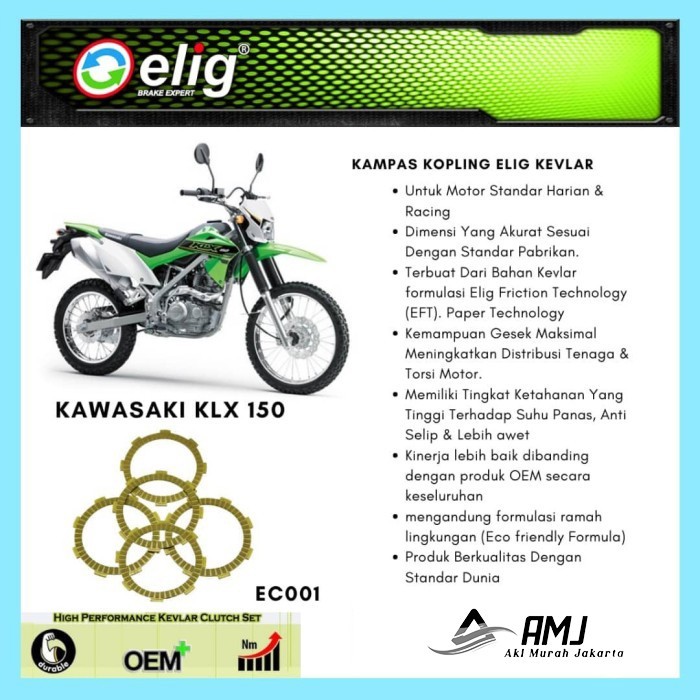 Jual Kampas Kopling Kawasaki KLX 150 ELIG EC001 | Shopee Indonesia
