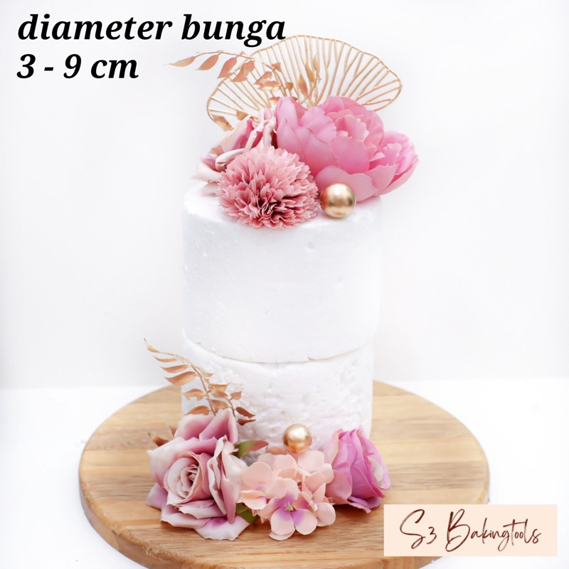Jual Cake Topper hiasan kue artificial Flower party set sesuai gambar etalase | Shopee Indonesia