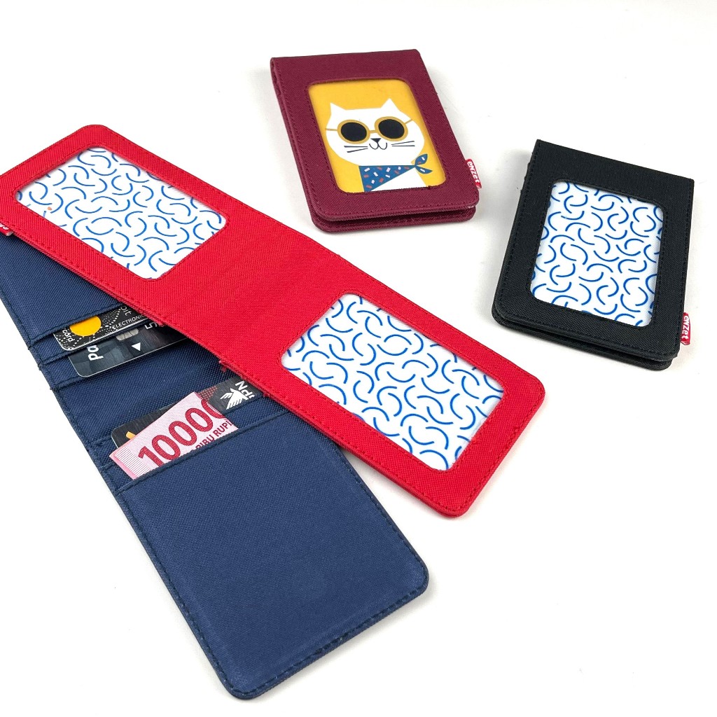 Jual Dompet ID card holder magnet saku name tag kain model selip ...