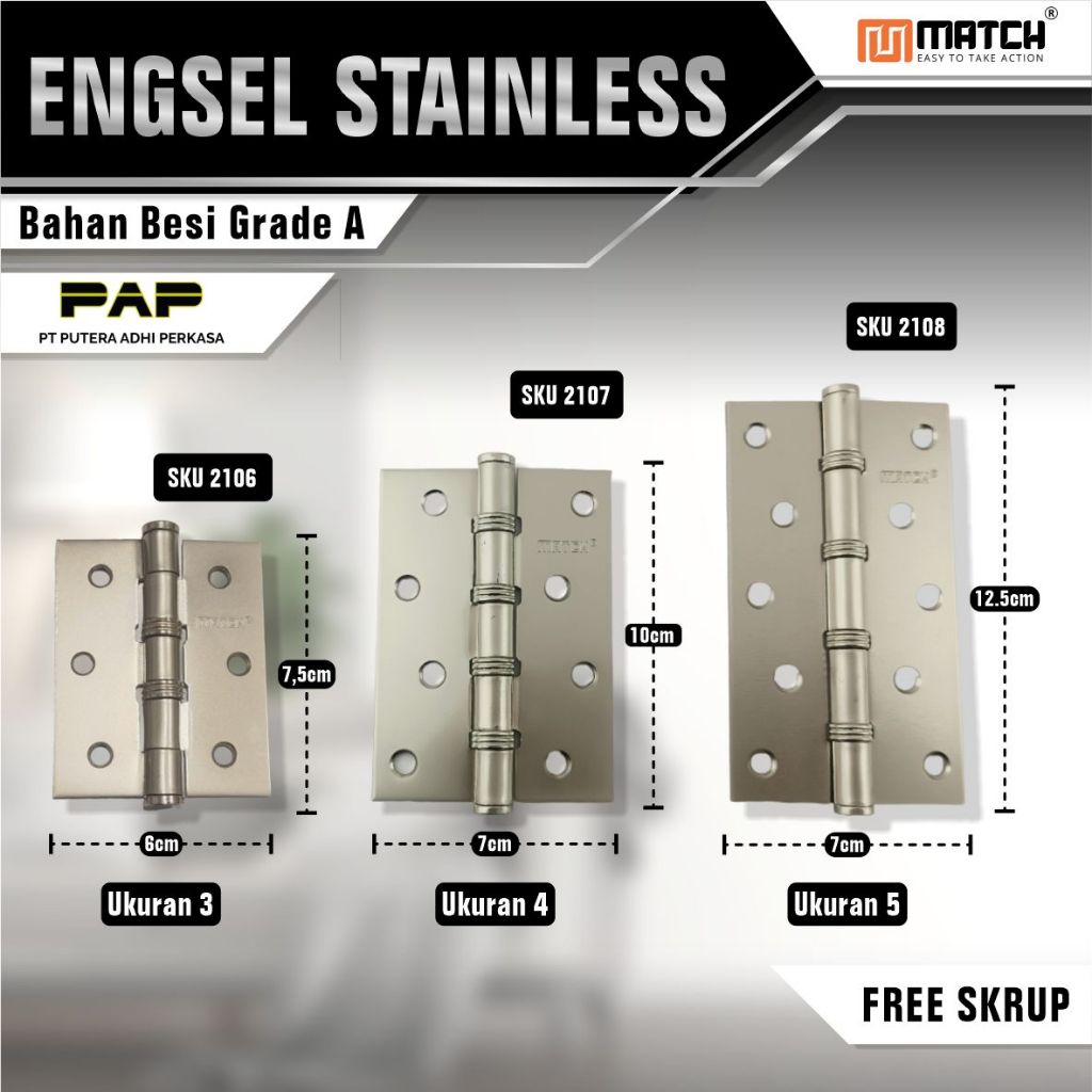 Jual Engsel Besi Match 3" / 4" / 5 " inch Engsel Besi Pintu Jendela ...