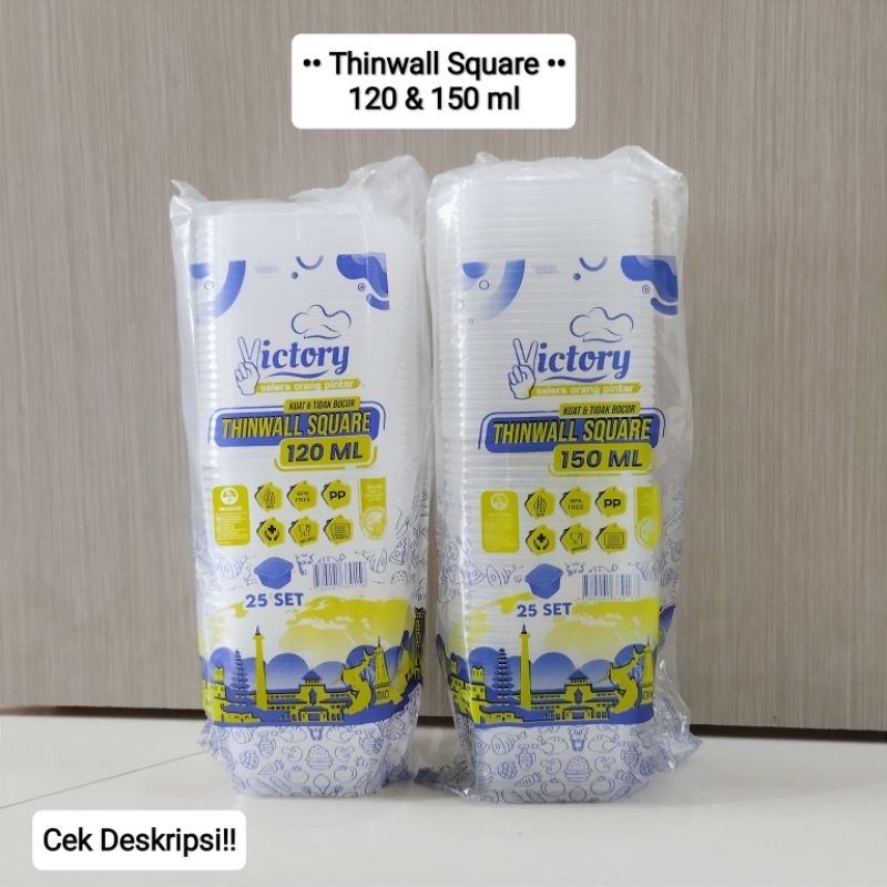 Jual Thinwall Square Victory 120 ml 150 ml isi 25 pcs/Thinwall Square ... Jual Thinwall Square Victory 120 ml 150 ml isi 25 pcs/Thinwall Square ...