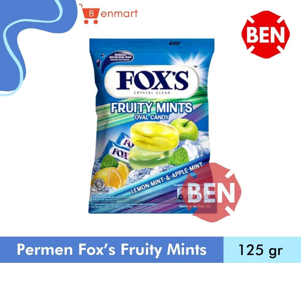 Jual Permen Fox's FRUITY MINTS LEMON & APPLE MINT 125g Fox Foxs Apel ...