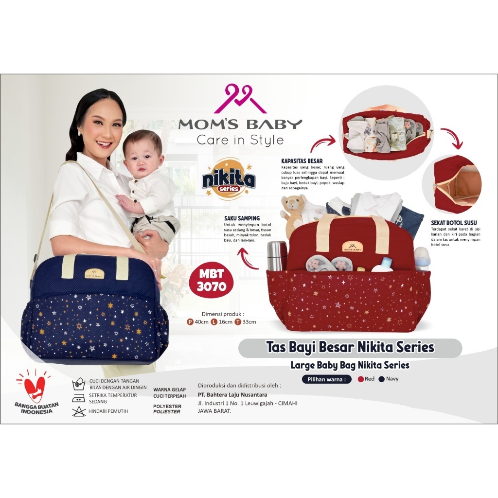 Jual Mom's Baby Tas Bayi Besar Nikita Series - MBT 3070 / Tas Cloudy ...