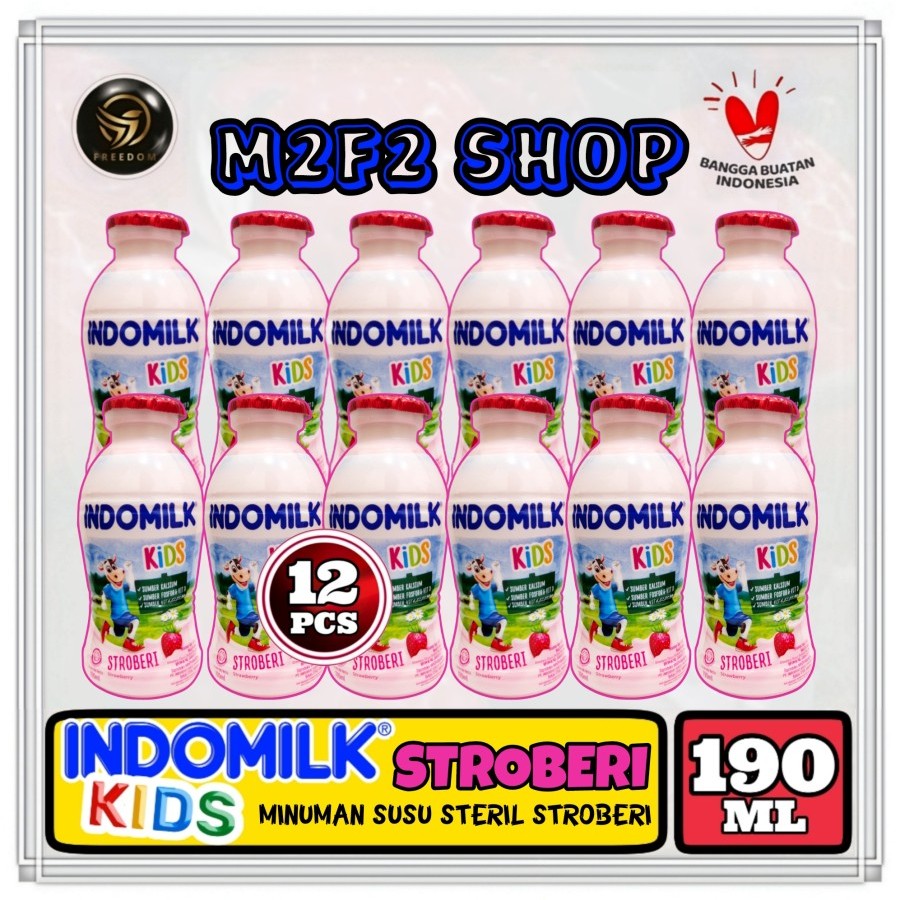 Jual Susu Indomilk Steril Botol Pet Stroberi | Strawberry - 190 ml (Kemasan 12 Pcs) | Shopee ...