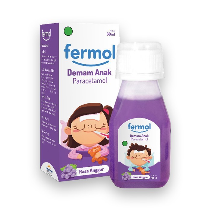 Jual FERMOL DEMAM ANAK SIRUP RASA ANGGUR 60 ML PARACETAMOL 160 MG ...