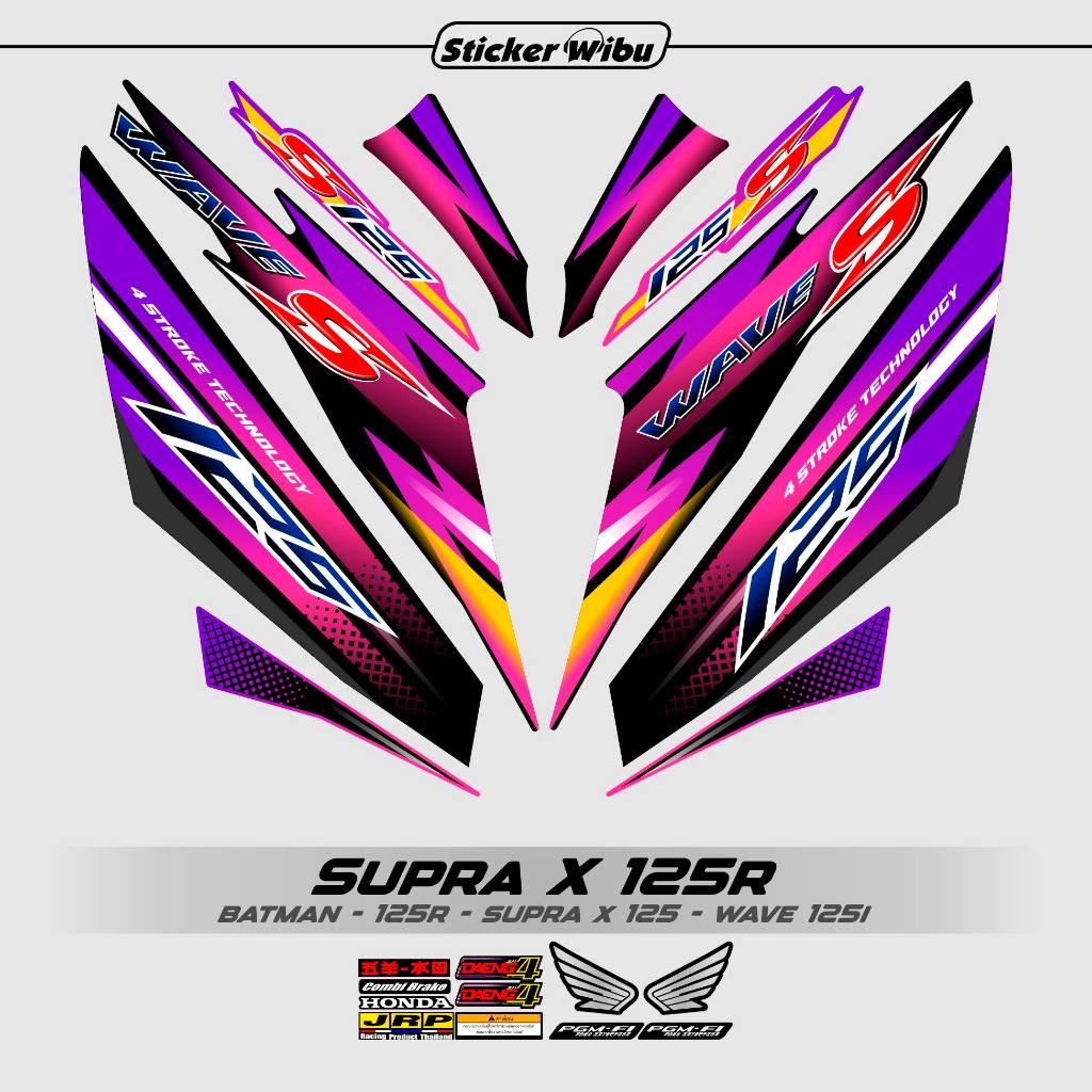 Jual Striping Supra X 125 motif X 2 /Supra X 125 Batman/Decal Supra X ...