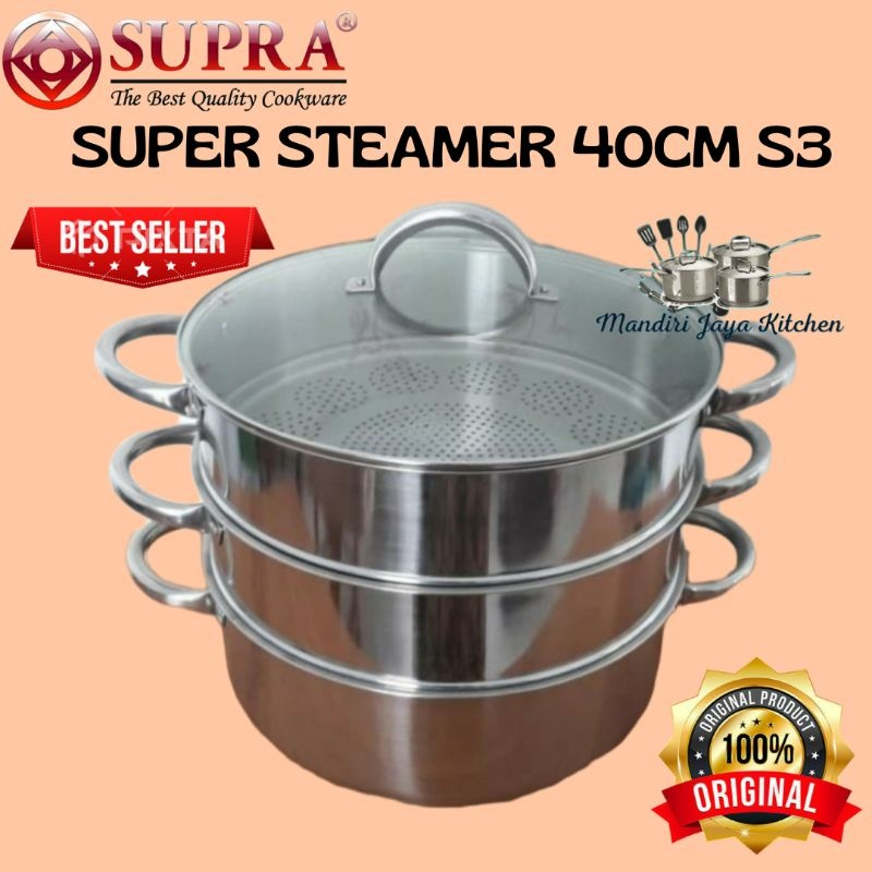 Jual Supra Super Steamer 40 cm x3 Susun / Panci Kukus Susun | Shopee ...
