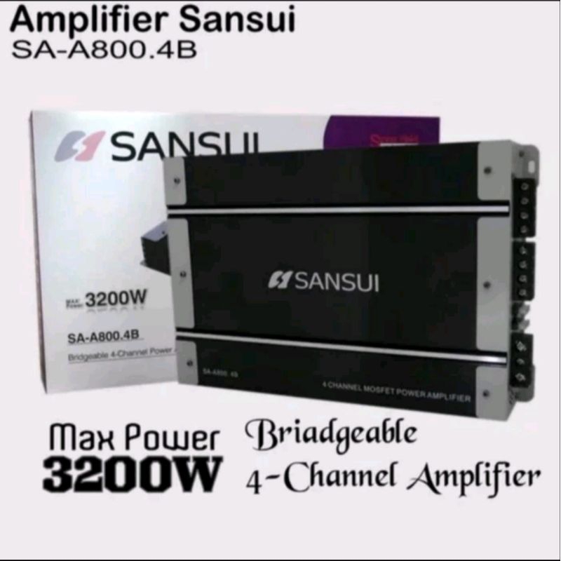 Jual power amplifier mobil 4ch sansui sa800.4P original garansi resmi ...