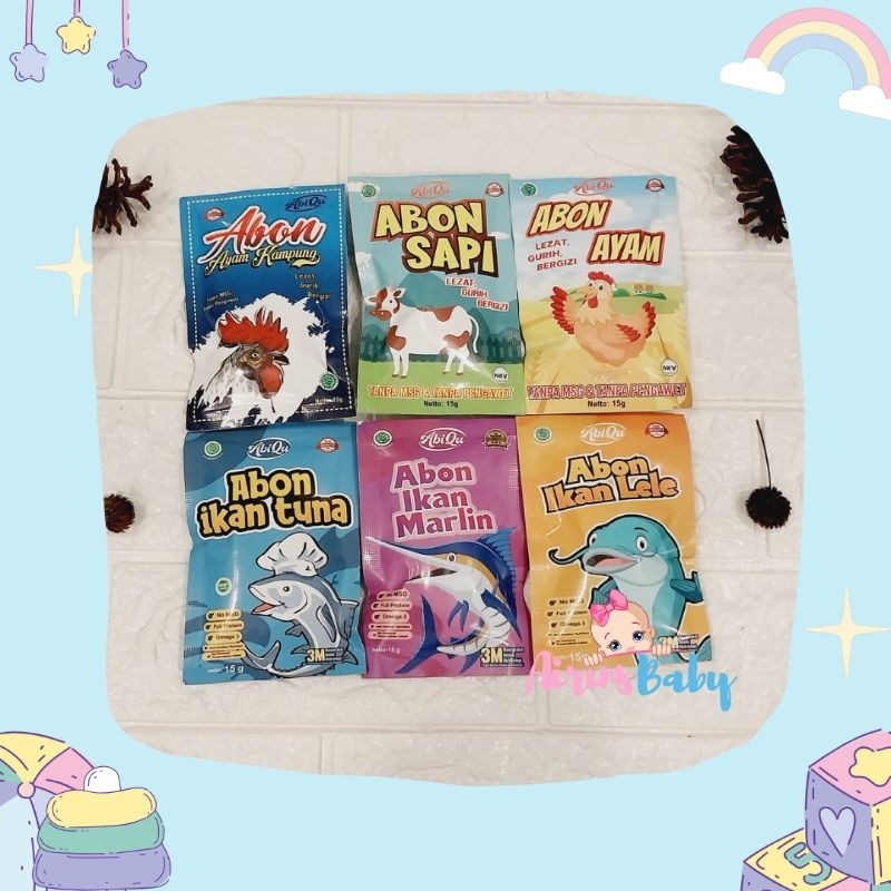Jual ABON ABIQU 15gr ABON MPASI ABON NON MSG TANPA PENGAWET ABON BAYI ...