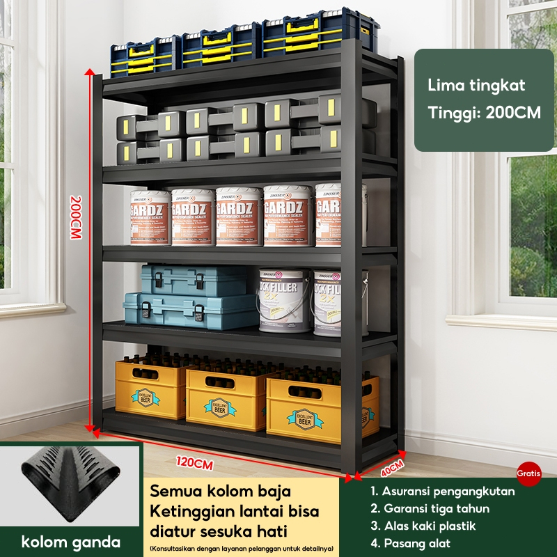 Jual 【Menahan Berat 1000kg】Rak Besi Siku 5 Susun Rak Besi Siku Kokoh ...