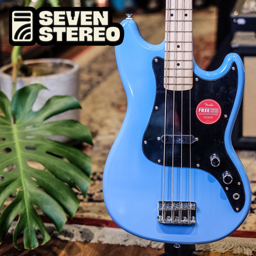 Jual Squier FSR Sonic Bronco Bass Black Pickguard Maple FB California ...