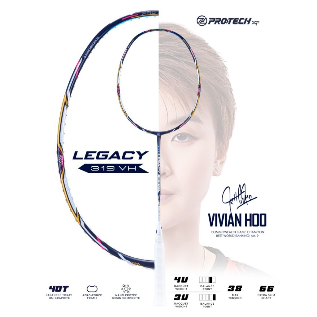 Jual RAKET PROTECH LEGACY 319 VH| VIVIAN HOO EDITION | 3U/4U | MAX 38 ...