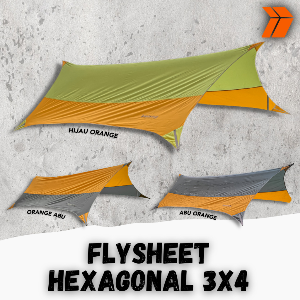 Jual FLYSHEET BARATECH HEXAGONAL NEW UKURAN 400 x 300cm | Shopee Indonesia
