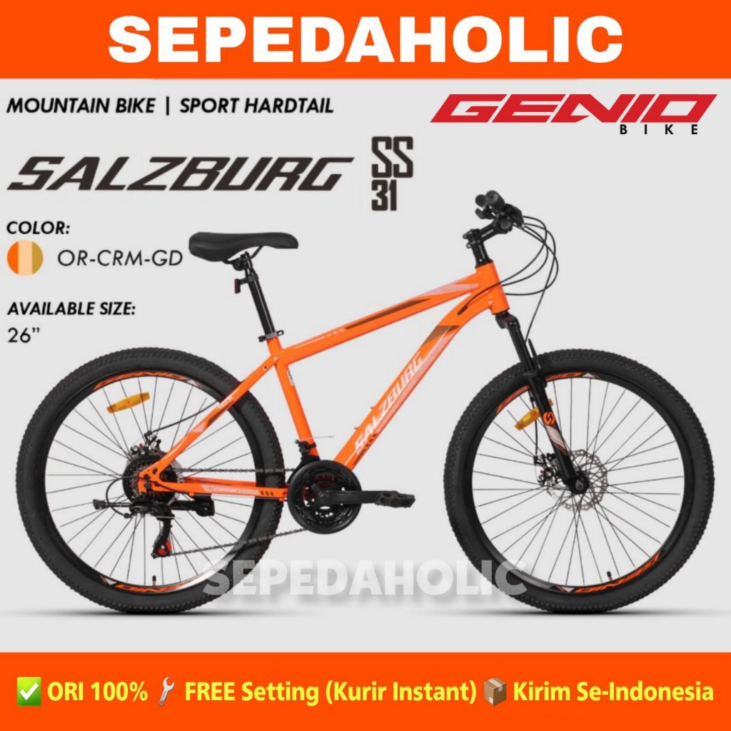 Jual Sepeda Gunung MTB GENIO SALZBURG SS 31 NEW Ukuran 26 Inch Rem ...