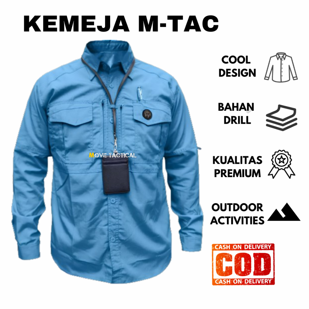 Jual BEST SELLER BISA CUSTOM BORDIR | Kemeja Tactical Outdoor Pria M ...