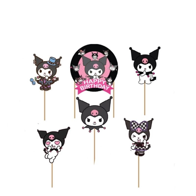 Jual Cake Topper KUROMI hiasan kue Happy Birthday dekorasi kue cake ...