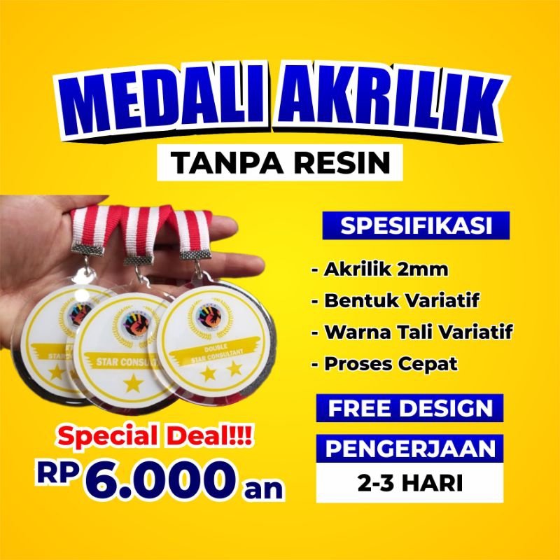 Jual MEDALI AKRILIK / MEDALI WISUDA / MEDALI KELULUSAN / MEDALI TANPA ...