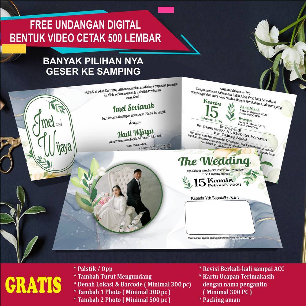 Jual Undangan Pernikahan Foto Bisa Resepsi dan Undangan Mantu Undangan ...