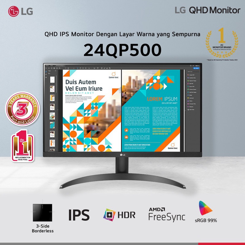 Jual LG 24QP500-B 23.8” QHD IPS Monitor dengan AMD FreeSync™ | Shopee ...