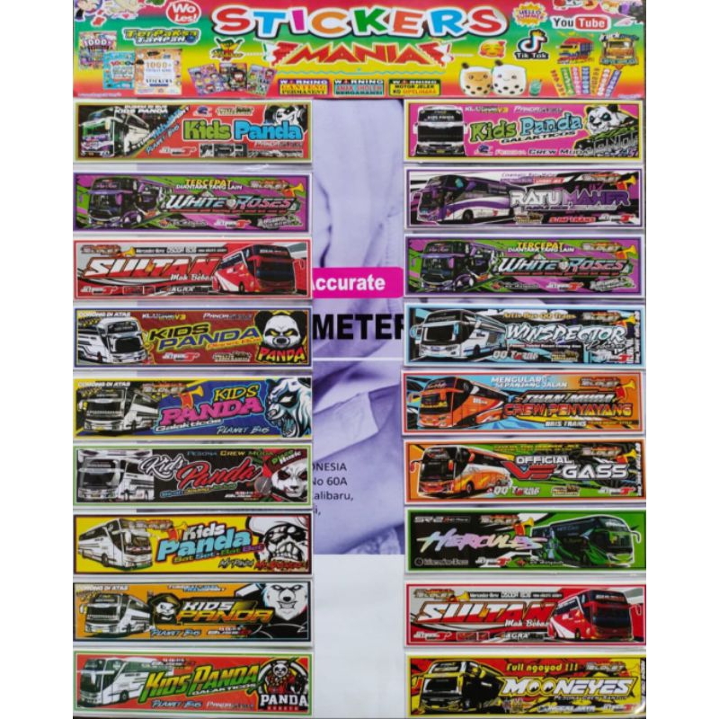 Jual STIKER BUS MANIA ISI 18PCS(LEMBAR) | Shopee Indonesia
