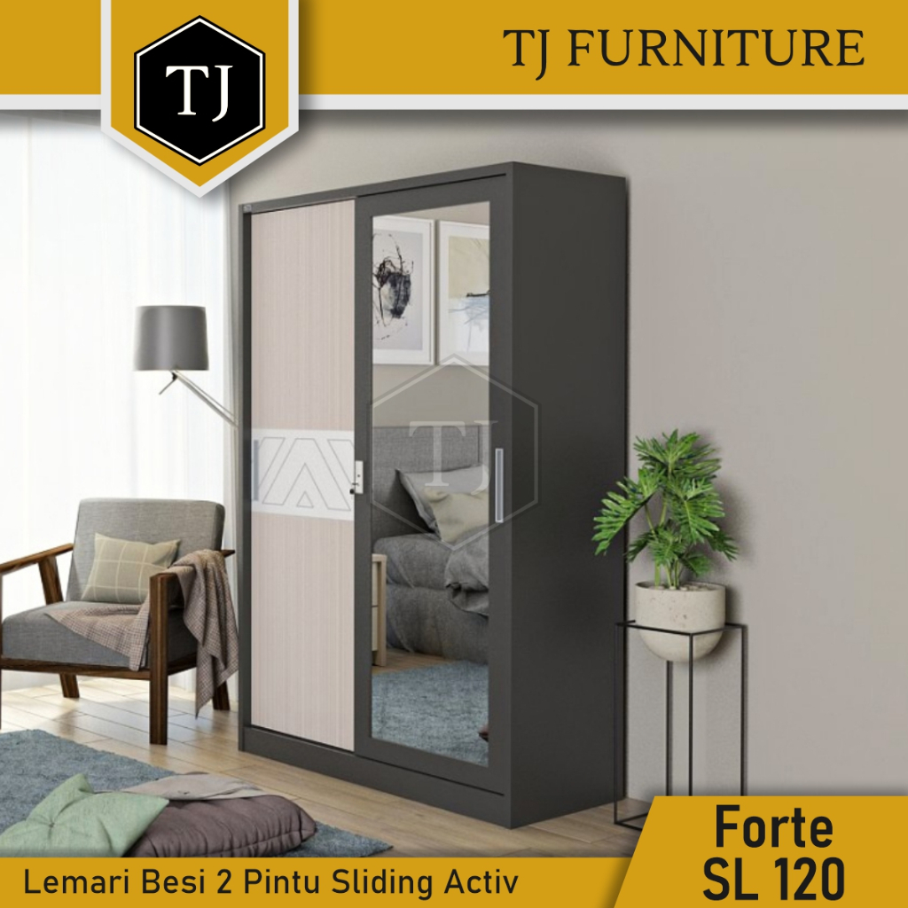 Jual Activ Lemari Pakaian Besi Lemari Baju Sliding Minimalis 2 Pintu Forte SL 120 / SL 121 ...