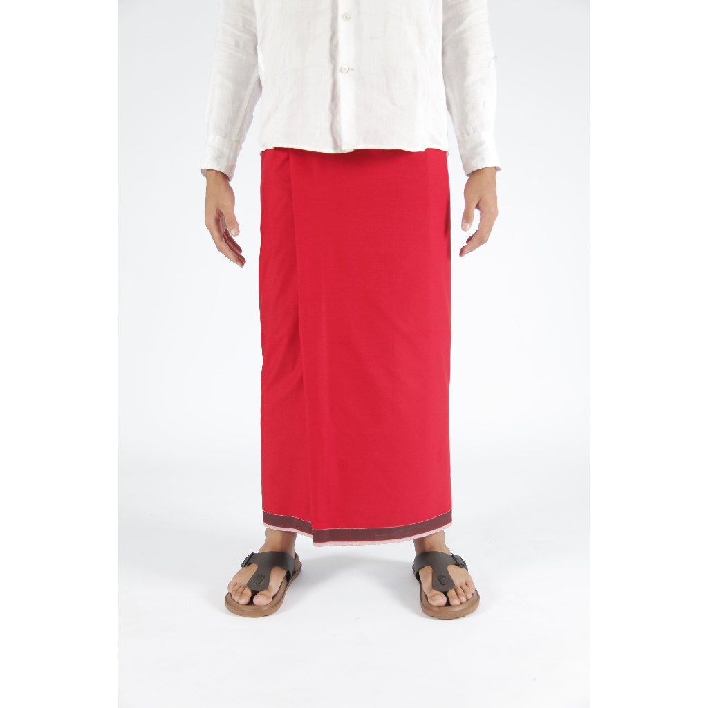 Jual Sarung Mangga Gold Polos Warna Tumpal Merah GPW13 | Shopee Indonesia