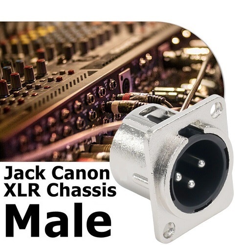 Jual Jack Canon Chassis Male Bahan Besi Metal XLR Silver 3 Pin Panel ...