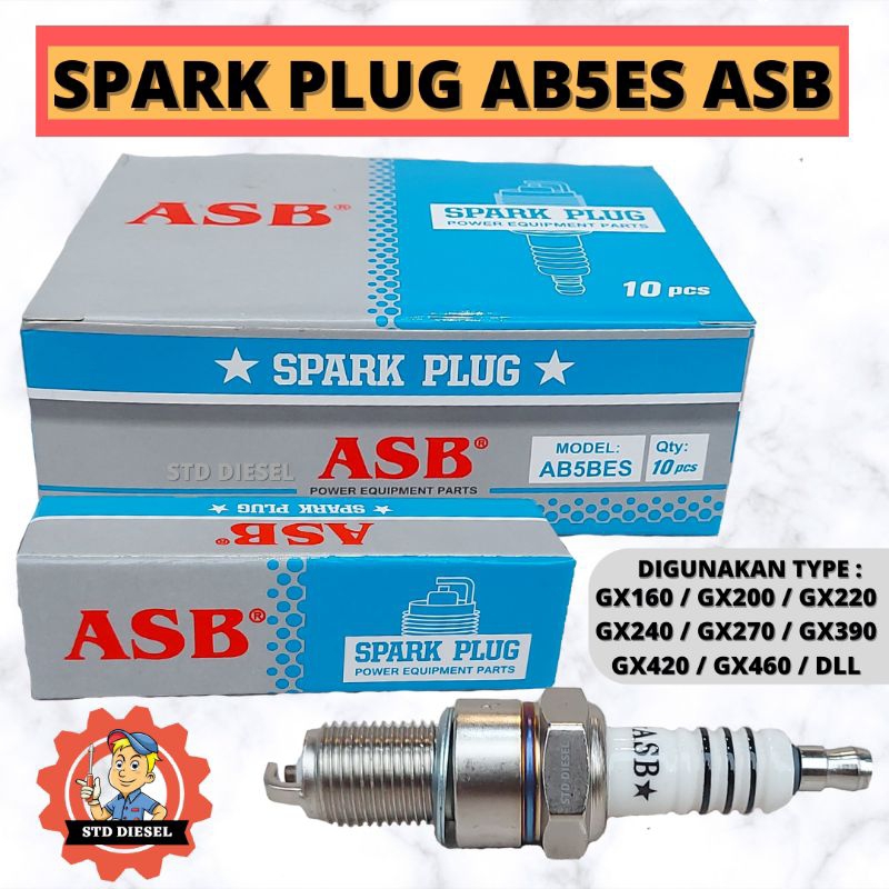 Jual SPARK PLUG AB5ES MERK ASB BUSI ENGINE GX160 GX200 GX220 GX240 ...