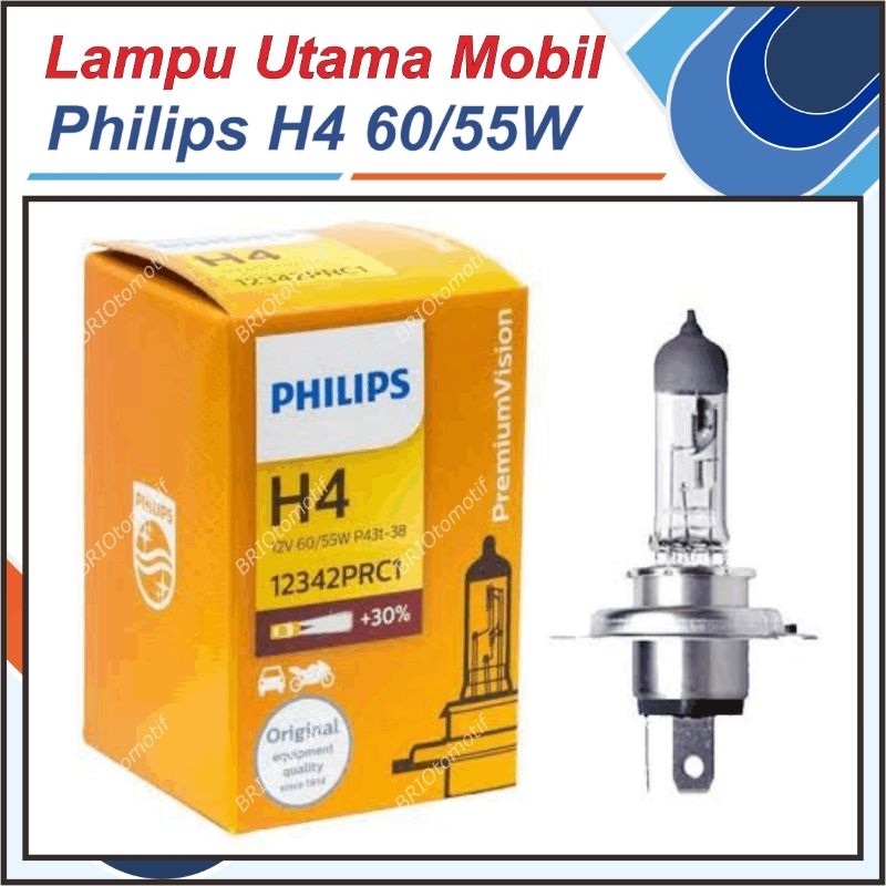 Jual LAMPU DEPAN PHILIPS H4 100 / 90W 12V H4 PREMIUM VISION STANDARD ...