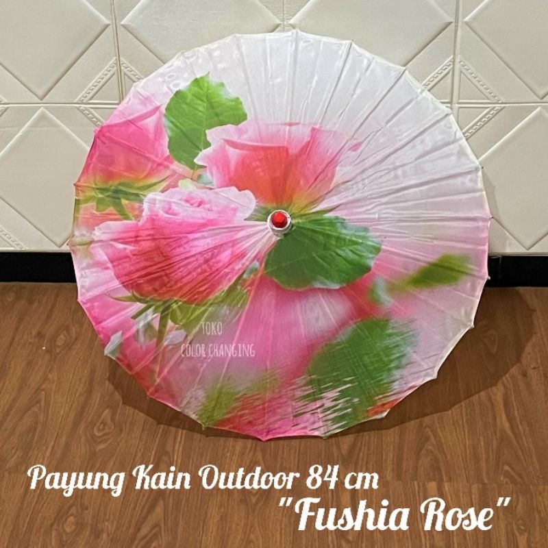 Jual payung sablon kain geulis 84 cm fuchsia rose dekorasi imlek ...