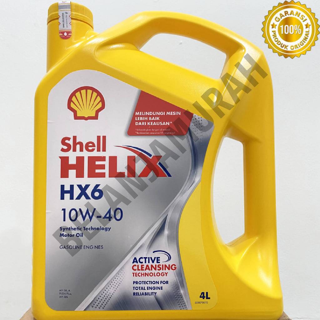 Jual Oli Shell Helix HX6 SAE 10w-40 Galon / 4 Liter 100% ASLI | Shopee ...