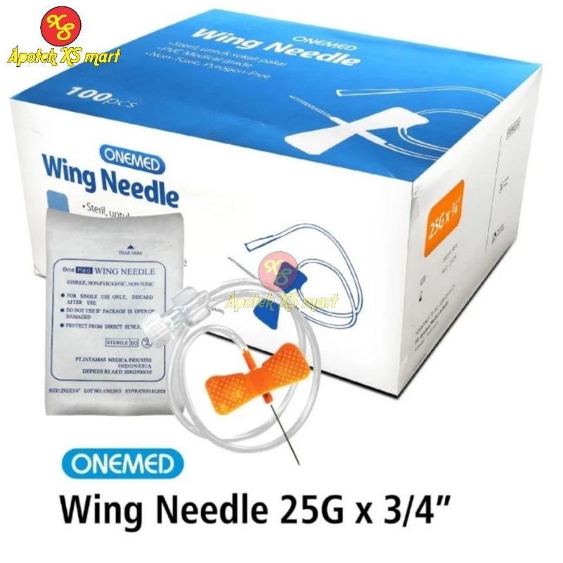 Jual ONEMED WING NEEDLE 25G SCALP VEIN PCS | Shopee Indonesia
