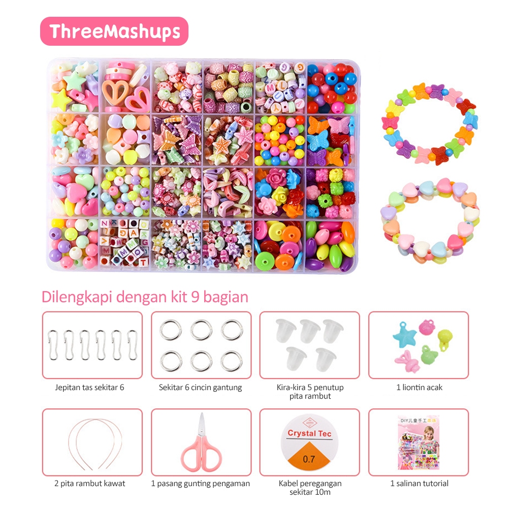Jual IDOON Kotak Diy Meronce Anak Mainan Meronce Manik-Manik Gelang ...