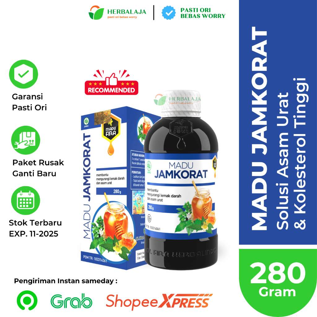 Jual Madu Kolesterol JAMKORAT 280gram Original Turunkan Lemak Darah ...