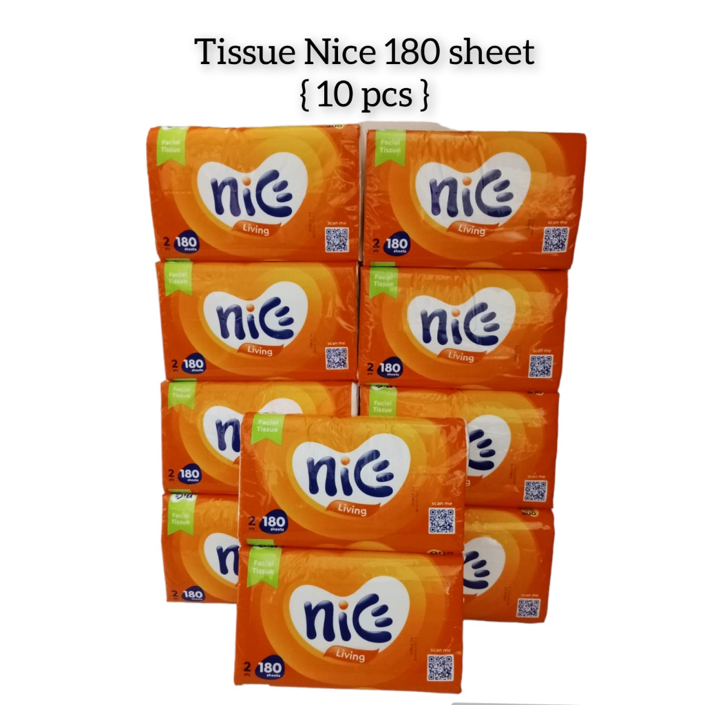 Jual PAKET (10pcs) Tissue Nice 180 sheets 2ply (10pcs) | Shopee Indonesia