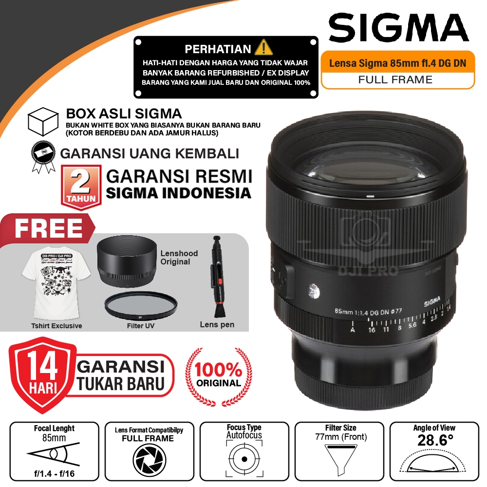 Jual Sigma 85mm f1.4 DG DN Art Lens for Sony E Lensa Sigma 85mm f/1.4 ...