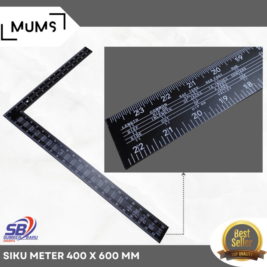 Jual KENMASTER PENGGARIS SIKU METER 40 X 60 CM SIKU TUKANG PENGUKUR SUDUT SBJ | Shopee Indonesia